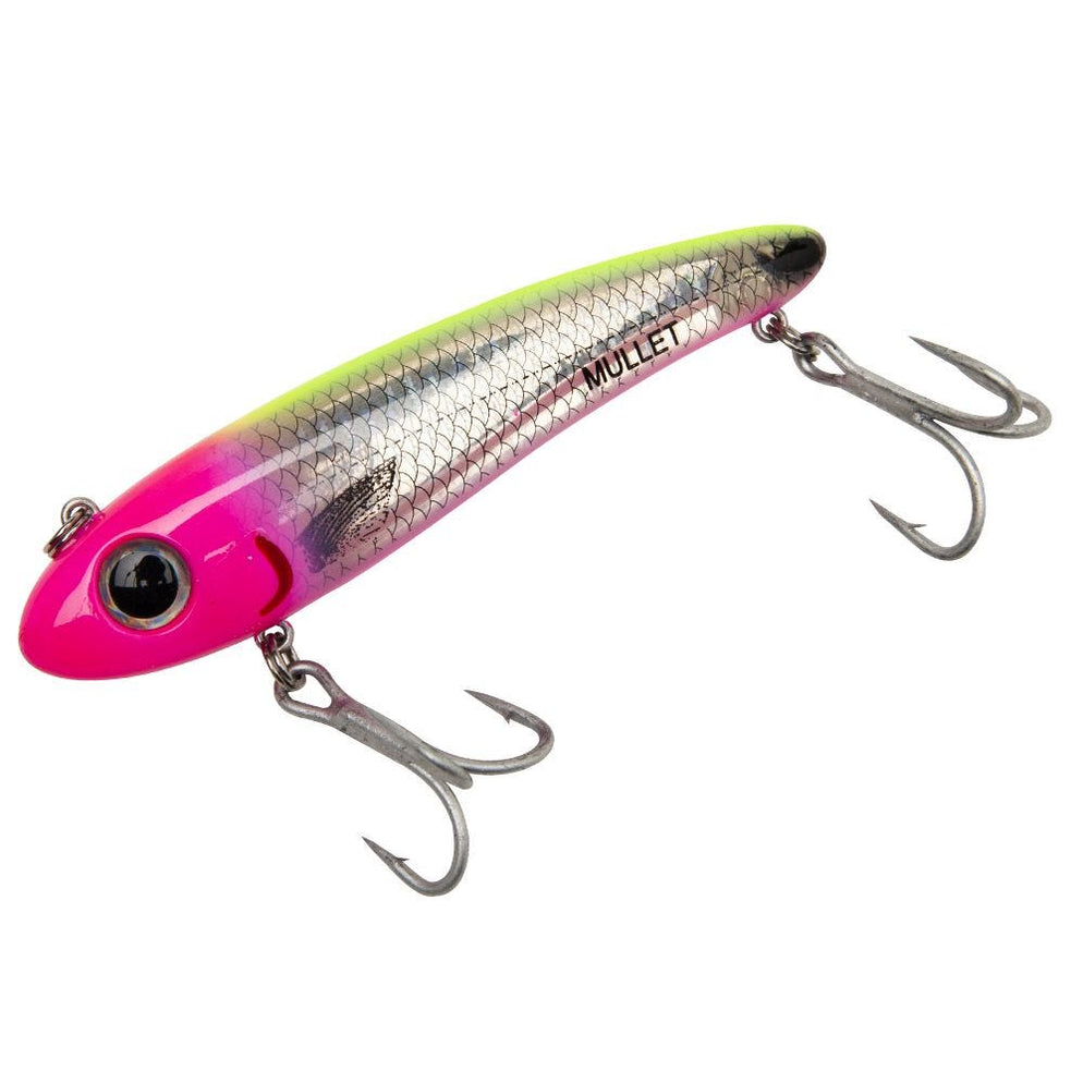 Bomber Lures Mullet 3-1/2" 5/8 Oz Silver Flash Pink Head Chartreuse ...