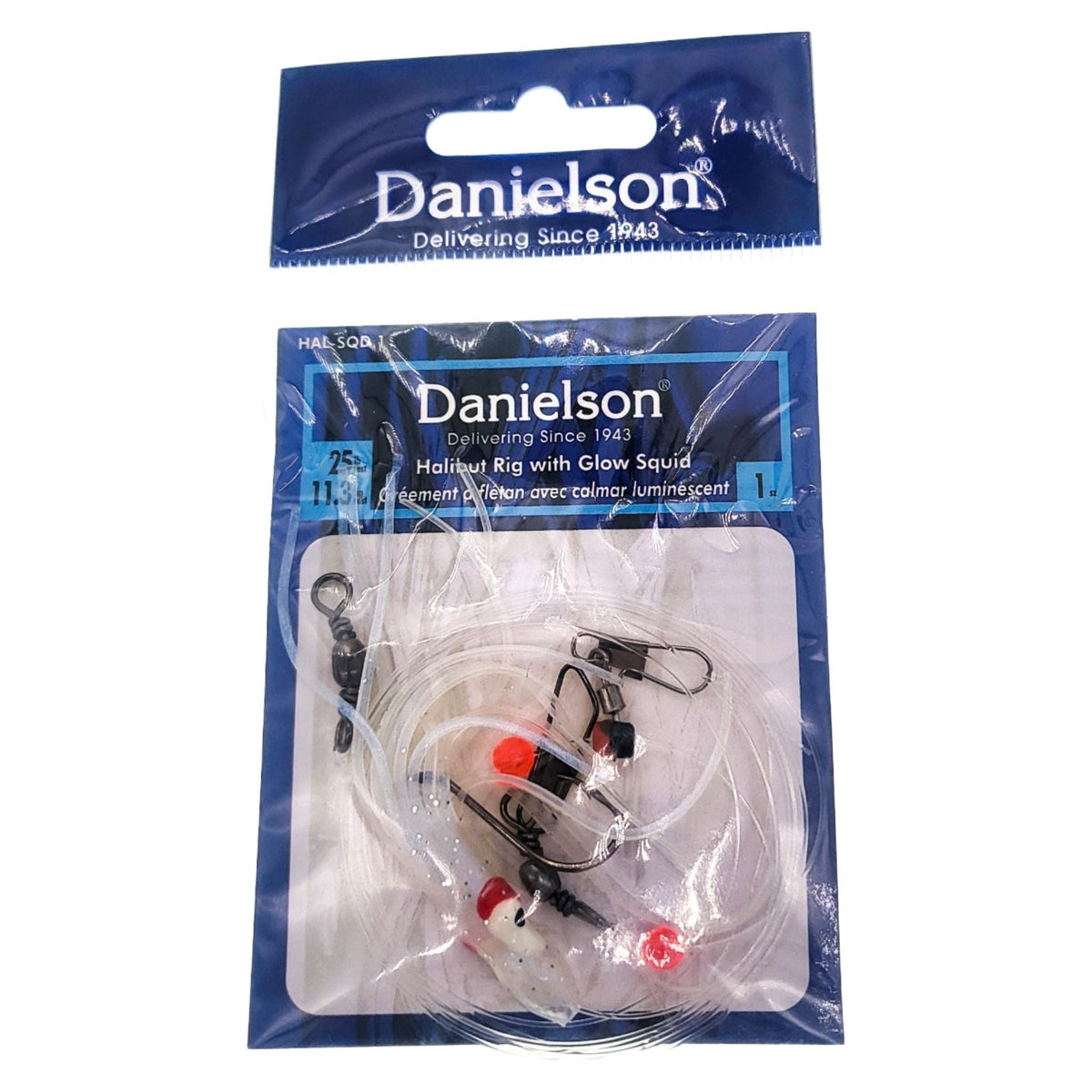 Danielson Halibut Rig W/ Glow Squid 25lb Test - FishAndSave
