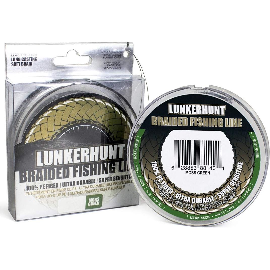 Lunkerhunt Braided Fishing Line 150 Yds 50Lb Moss Green - Line/Leader ...