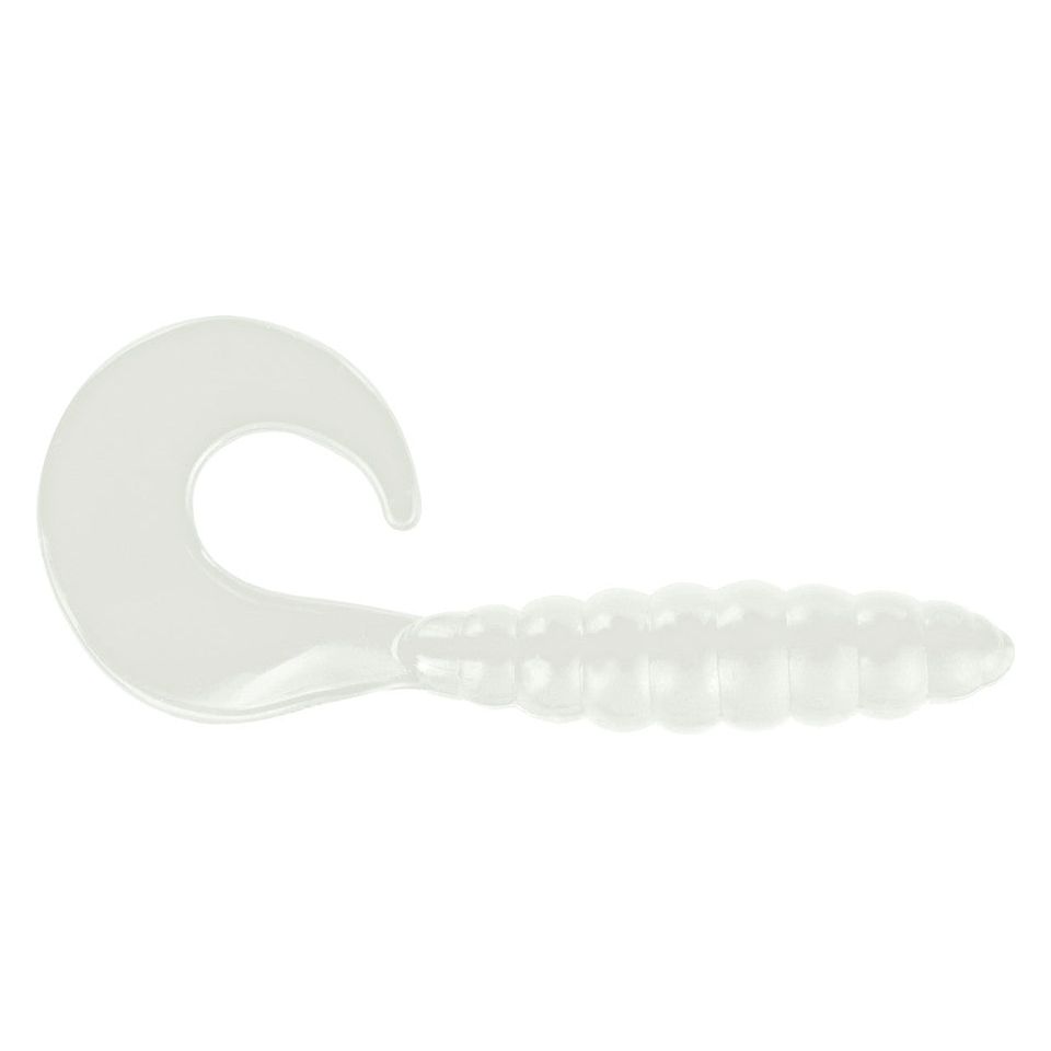 Apex Curly Tail Grub 3" White - Plastics Apex $1.49 FishAndSave