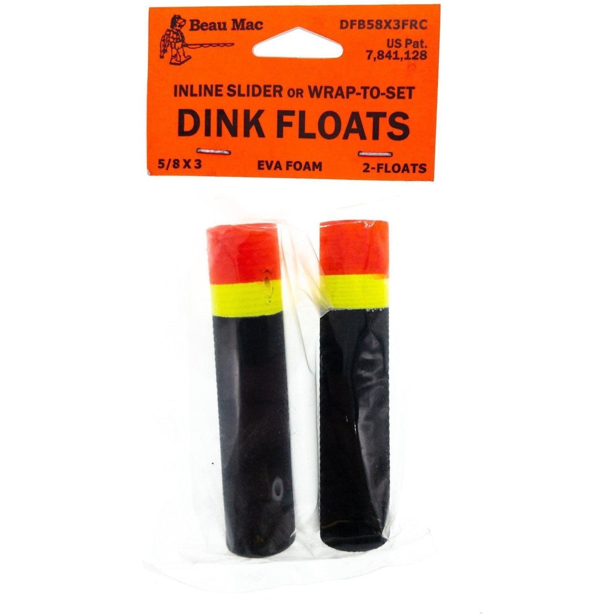 Beau Mac Inline Slider Dink Floats Black Fluro Orange QTY 2 - Floats ...