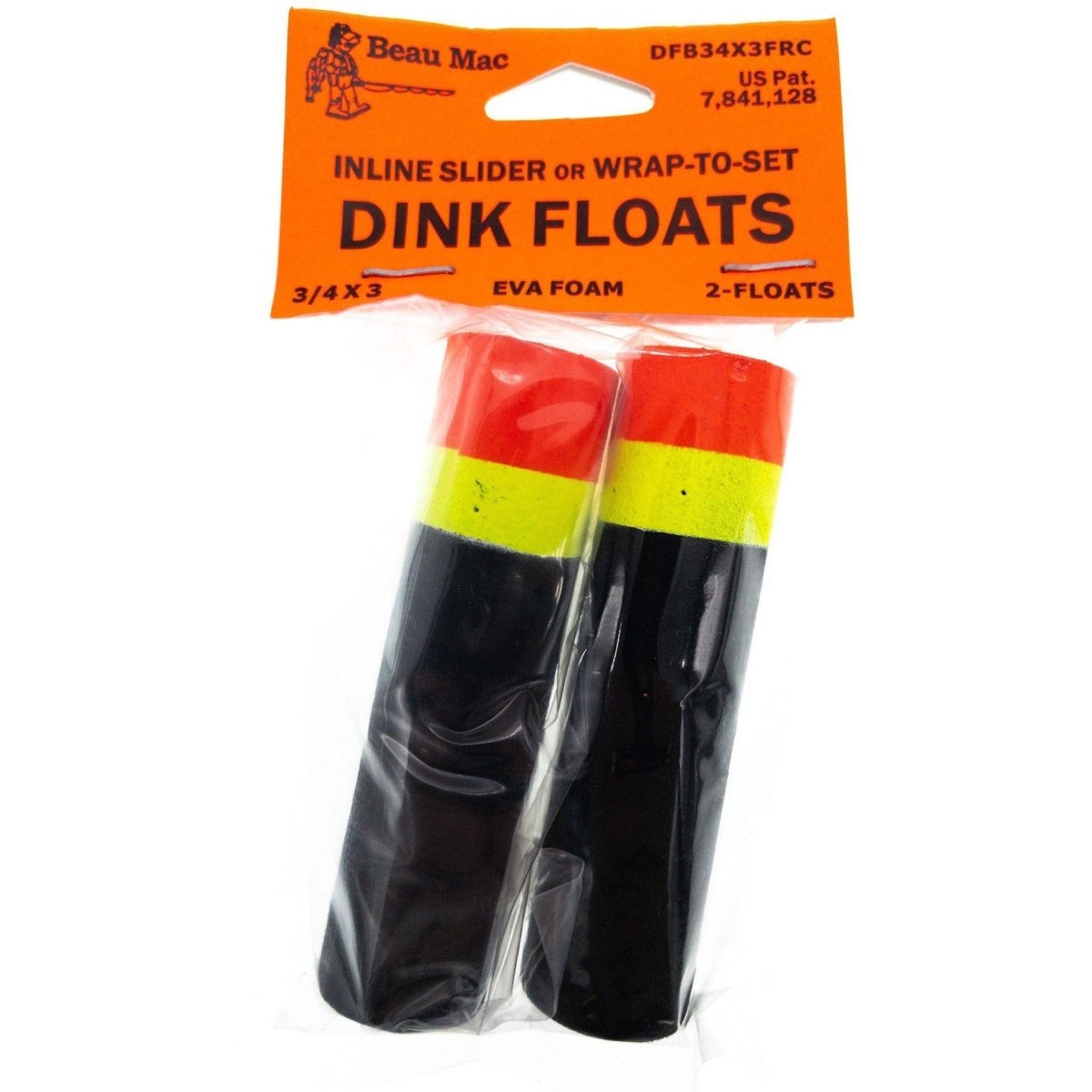 Beau Mac Inline Slider Dink Floats Black Fluro Orange QTY 2 - Floats ...