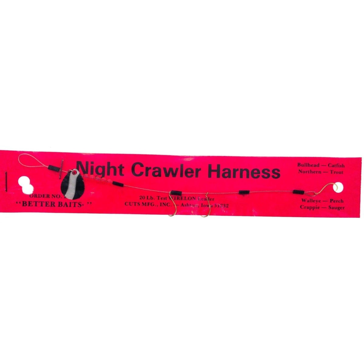 Better Baits Night Crawler Harness Black/White - Hooks/Rigs Better ...