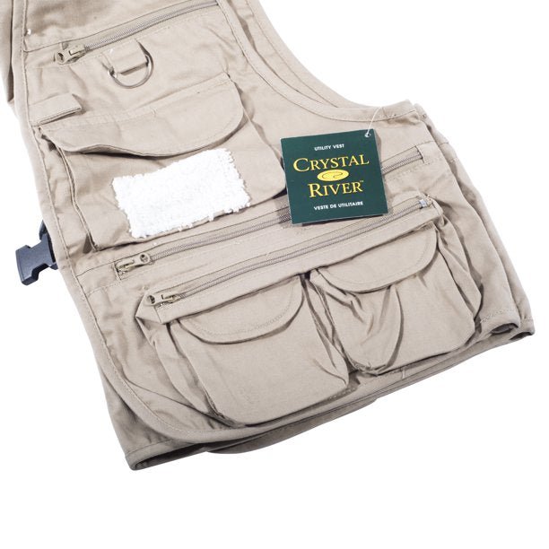 Crystal River Utility Fly Fishing Vest Tan - Outdoors Crystal River $16 ...