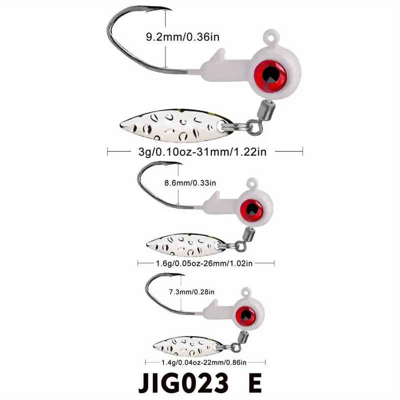 FAS Weedless Jig Heads With Willow Blade 1/16 Oz Qty 5 - Jigs ...