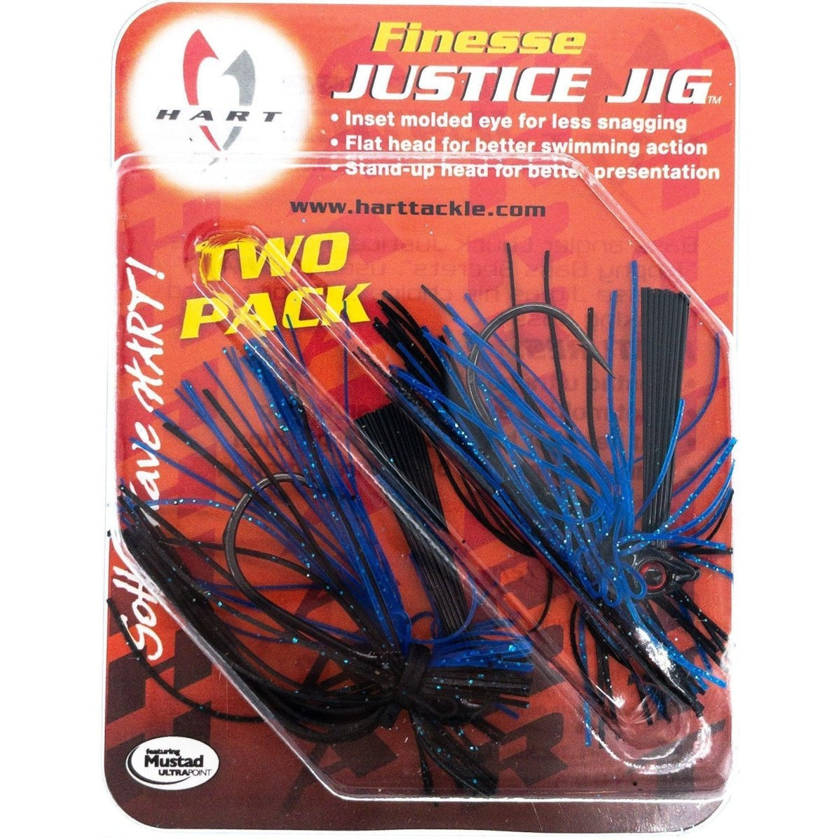 Hart Tackle Finesse Justice Jigs Green Blue 5/16 oz. Sparkle Black 2 ...