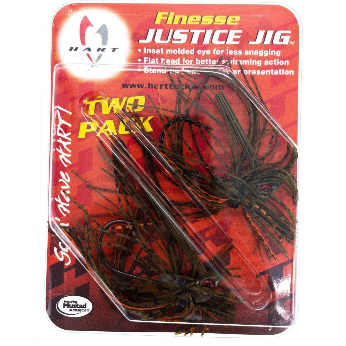 Hart Tackle Finesse Justice Jigs Green Pumpkin Orng 5/16 oz. 2 pack ...