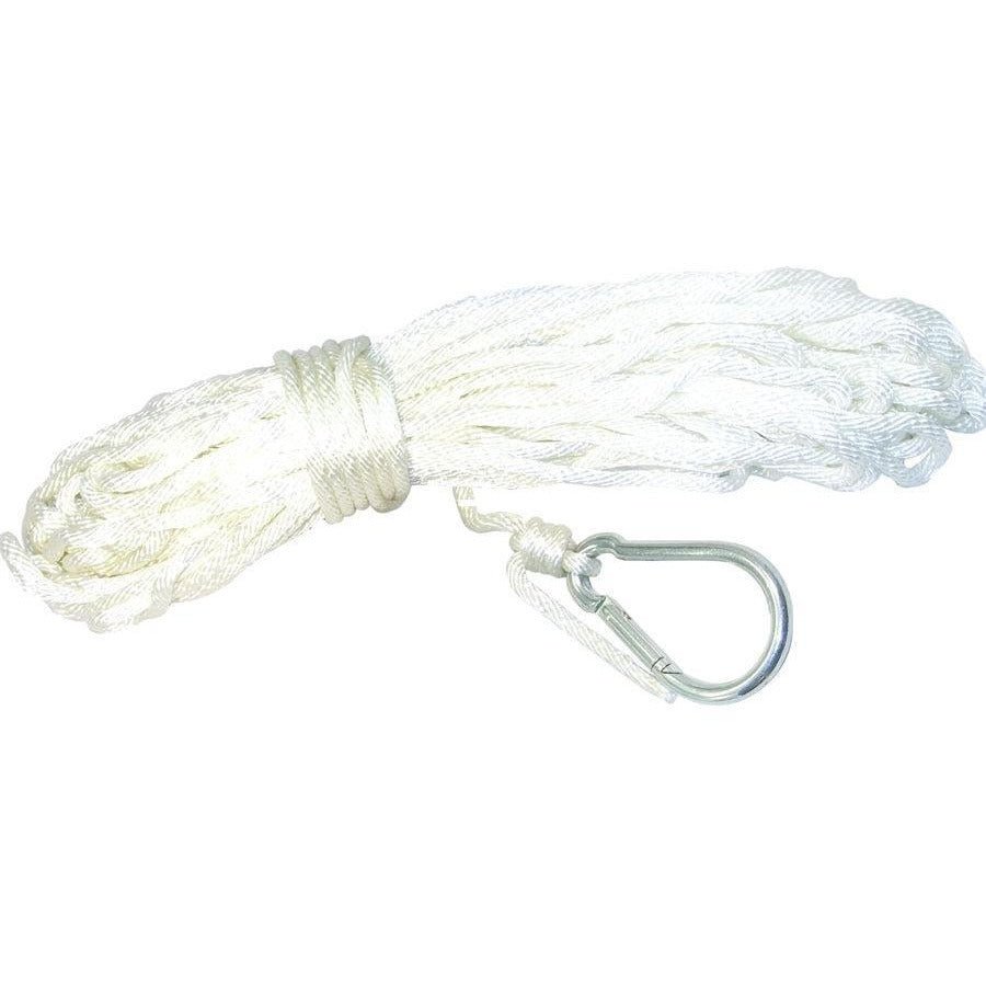 Invincible Marine Anchor Line 3/8"x50' Solid Braid Nylon with hook ...