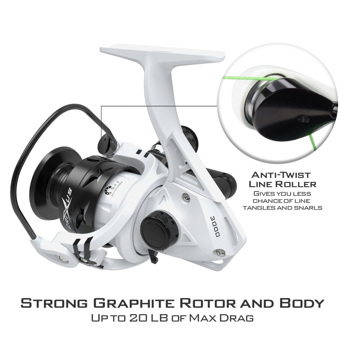 KastKing Crixus IM6 Spinning Combo 7'0" Medium Fast 2pc Sz 3000 Reel 5. ...