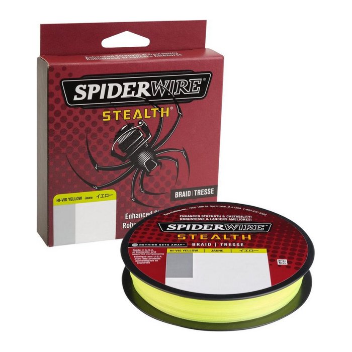 SpiderWire Stealth Braid 200Yds Hi-Vis Yellow - Line/Leader Spider Wire ...